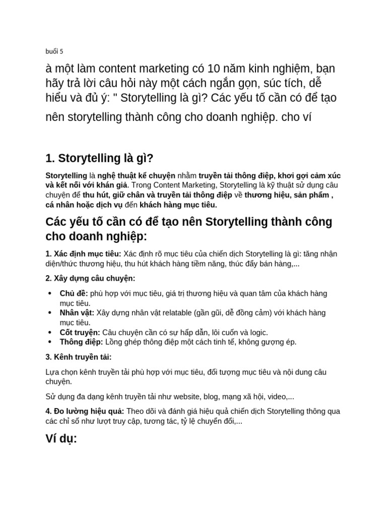 Bu I 5 Storytelling | PDF