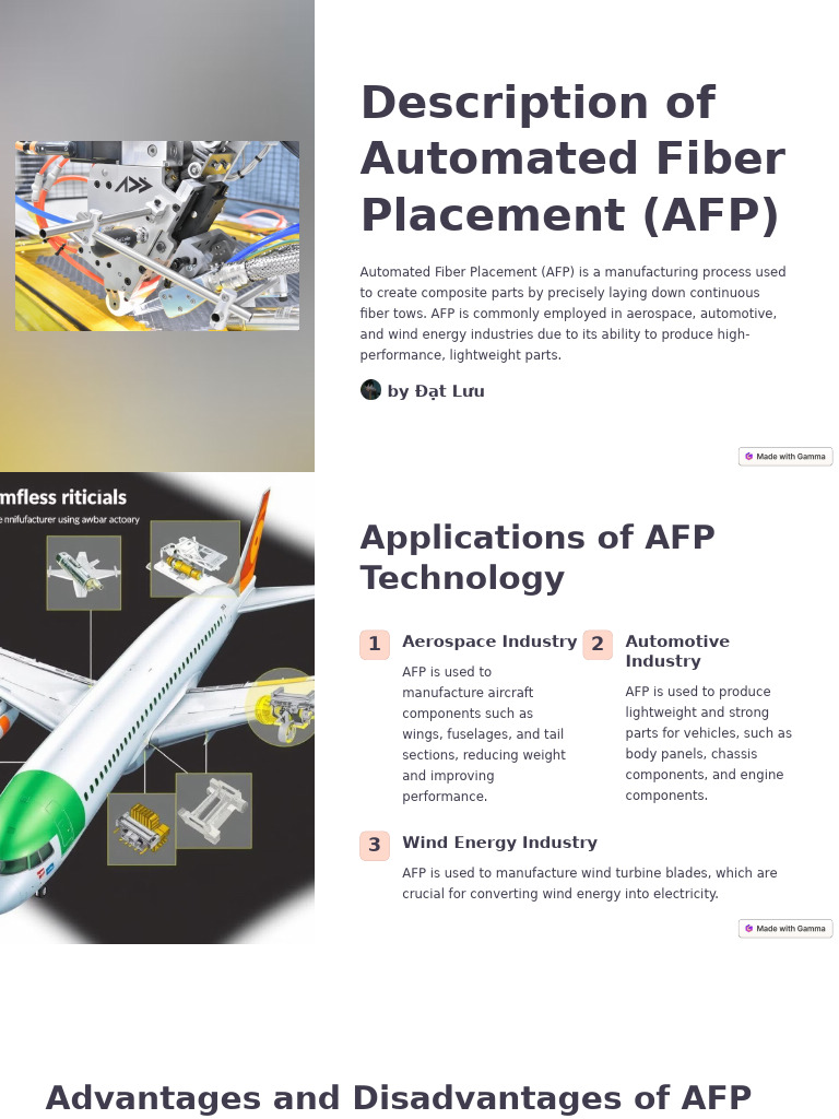 Description of Automated Fiber Placement AFP | PDF