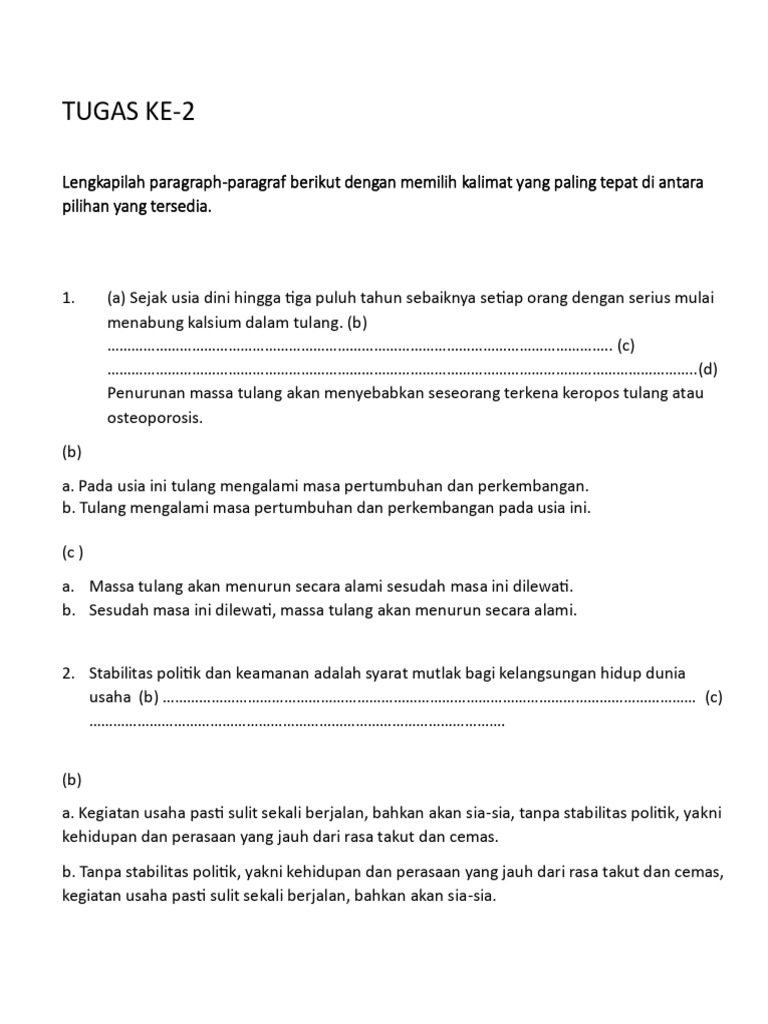 TUGAS KE-2-Penataan Kalimat Dalam Paragraf | PDF