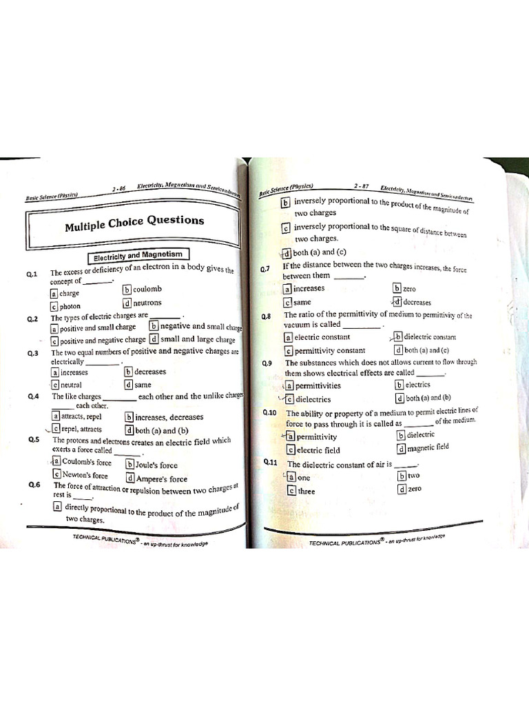BS PHY Unit 2 Electricity & Magnetism | PDF