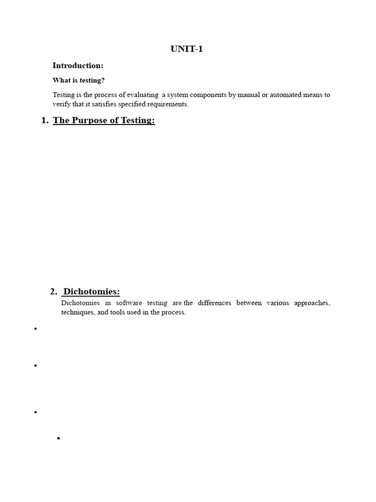 UNIT-1 STM | PDF | Software Testing | Software Bug