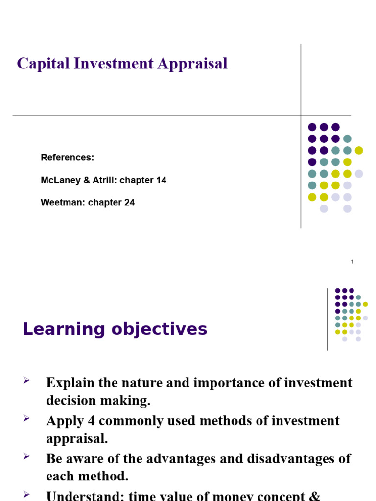 capital investment | PDF | Internal Rate Of Return | Net Present Value