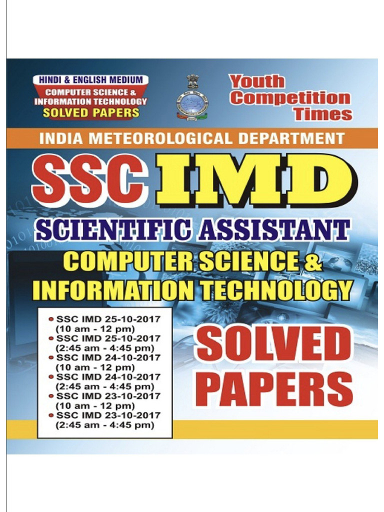 M782 - SSC Scientific Assistant IMD Computer Science & Information Technology Solved Papers ...