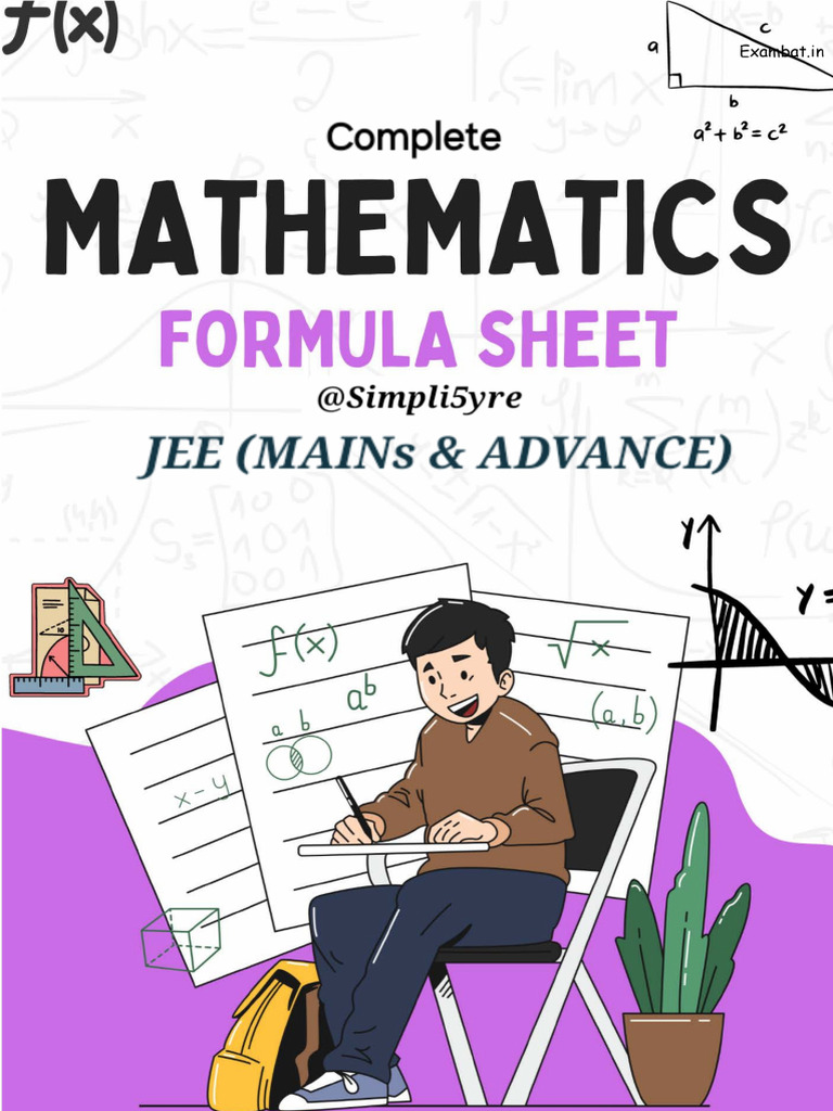 Mathematics Formula Sheet | PDF | Function (Mathematics) | Mathematical ...