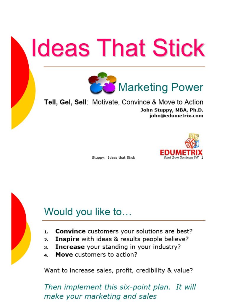 Six Elements of Sticky Ideas | PDF | Candy