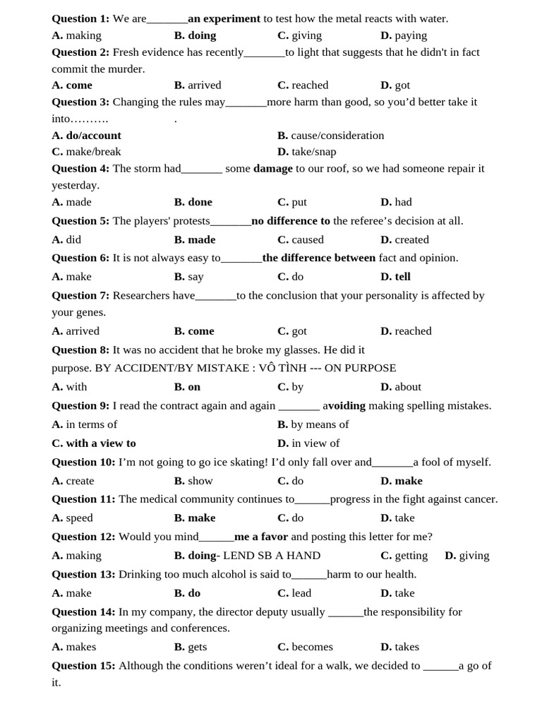 Collocation Đang So N | PDF