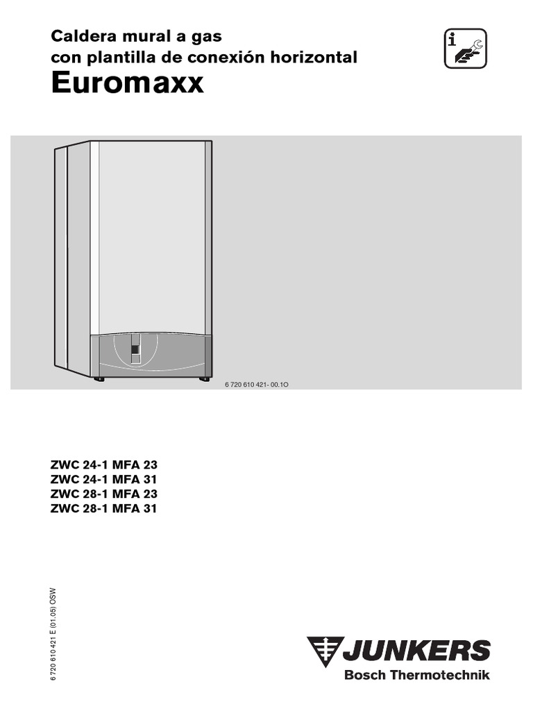 Manual Junkers ZWC 24 | PDF | Ingeniería mecánica