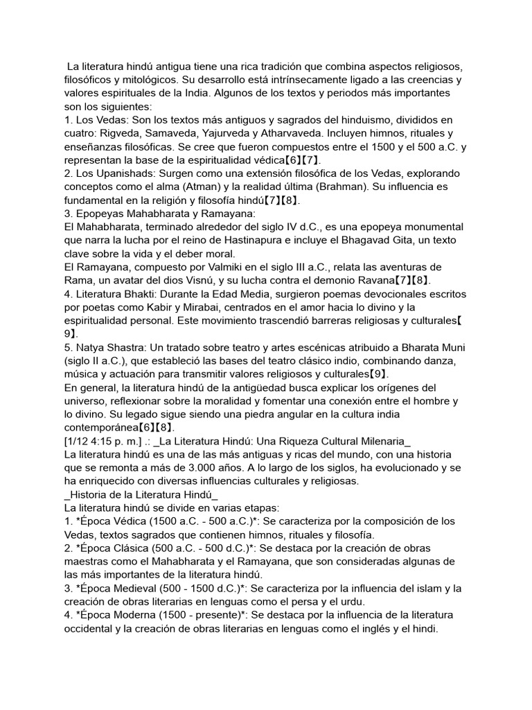 Comu Resumen | PDF | Literatura india | Vedas