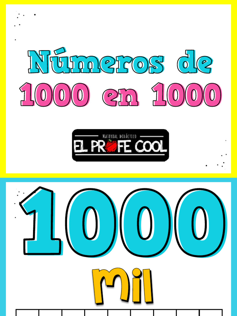 De 1000 en 1000 (2 El Profe Cool) | PDF