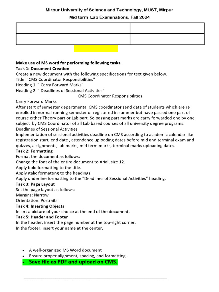 English-AICT-T1-Mid Lab Paper (A+B) | PDF | Microsoft Word | Page Layout