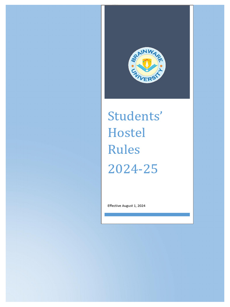 Brainware University Hostel Rules 2024-25 | PDF | Boarding School ...