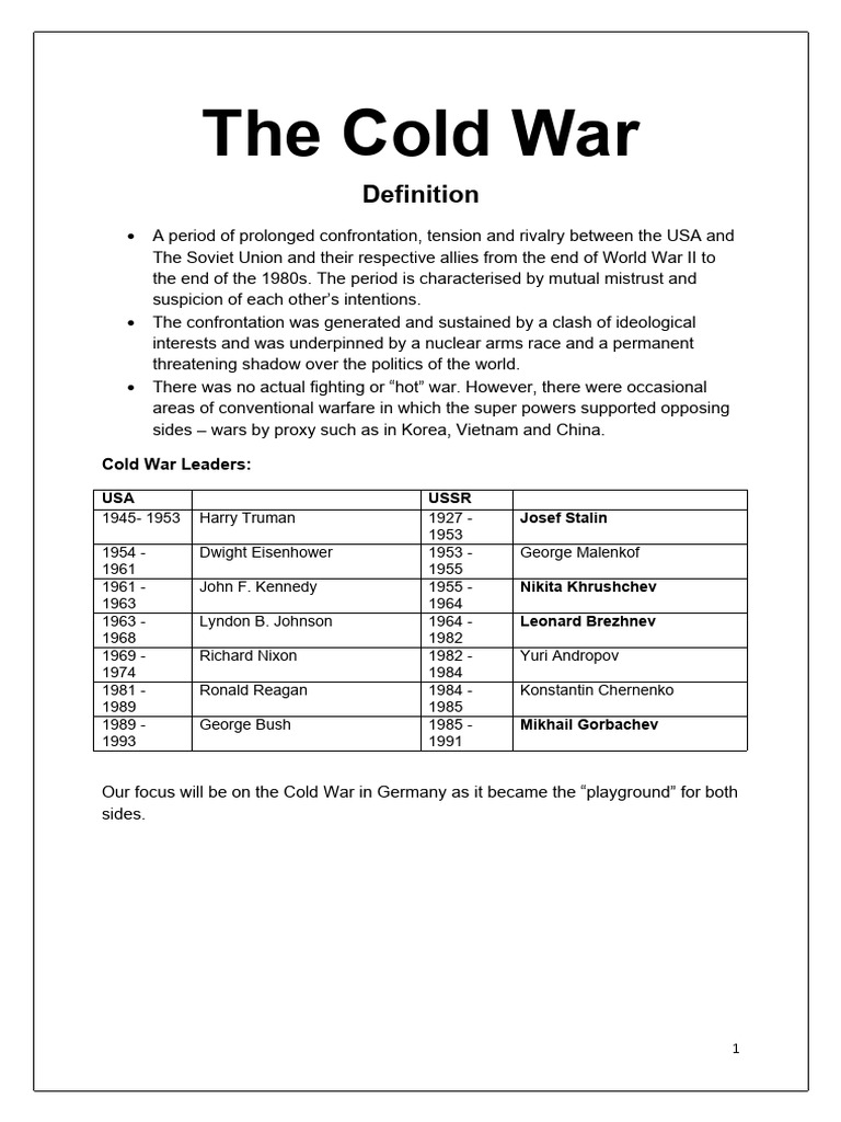 The Cold War | PDF | Cuban Missile Crisis | Cold War