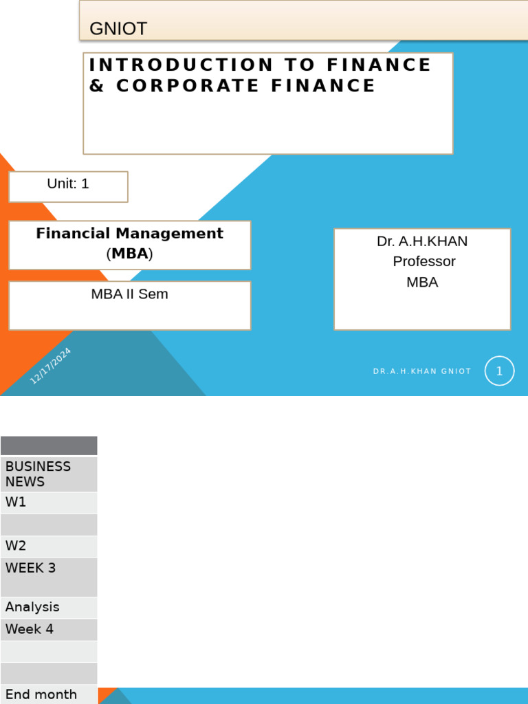 UNIT-1 FM (1) | PDF | Capital Structure | Financial Accounting
