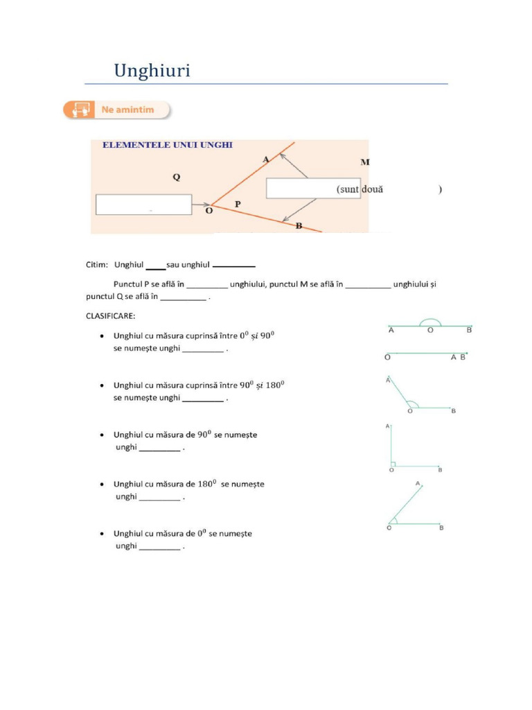 Vi g Ces Fisa de Lucru Unghiuri-recapitulare | PDF
