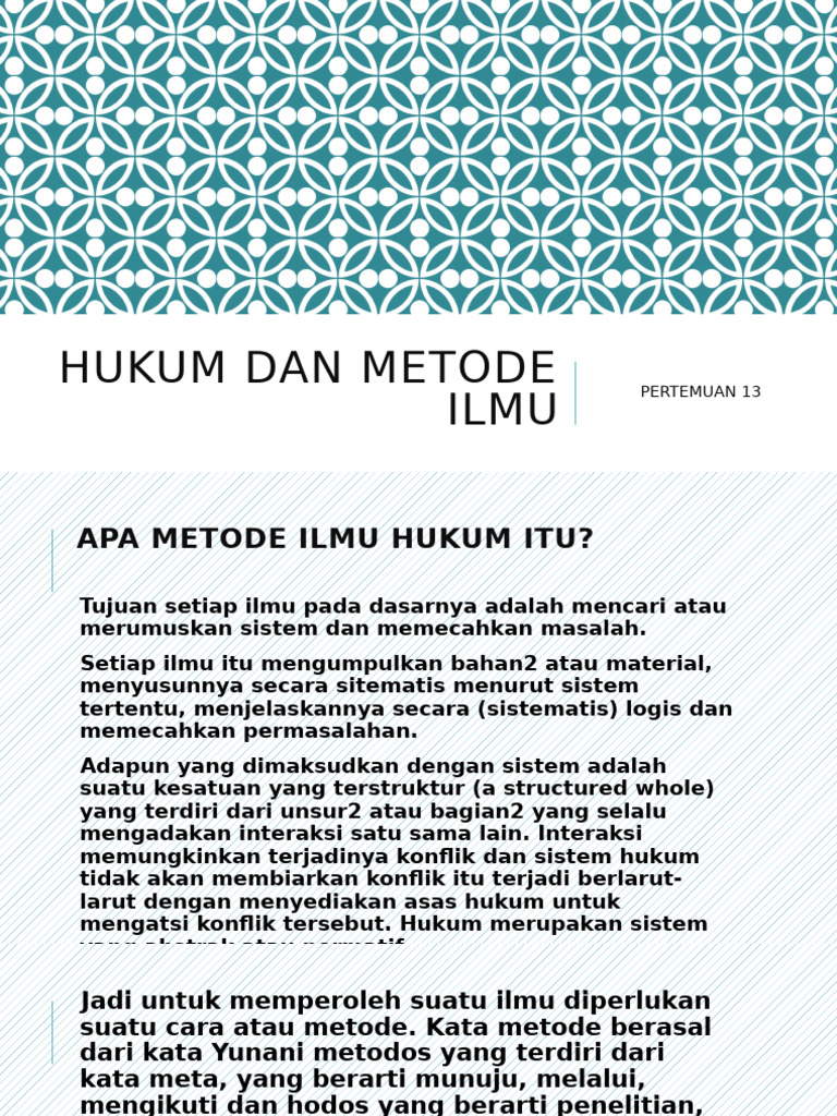PPT PIH P 13 Hk dan Metode Ilmu | PDF