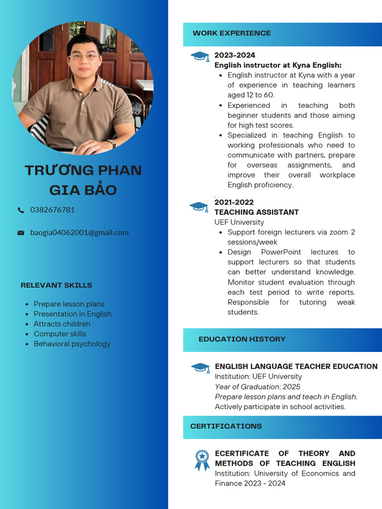 Truong Phan Gia Bao - Giao Vien Tieng Anh | PDF