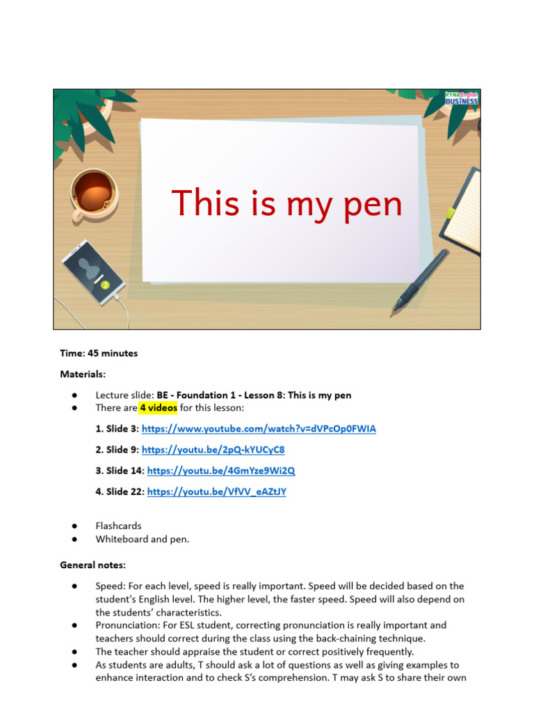 Kyna Lesson plan | PDF | Plural | Linguistics