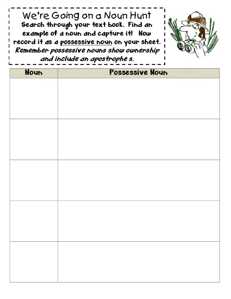 Noun and Possessive Noun Activity | PDF