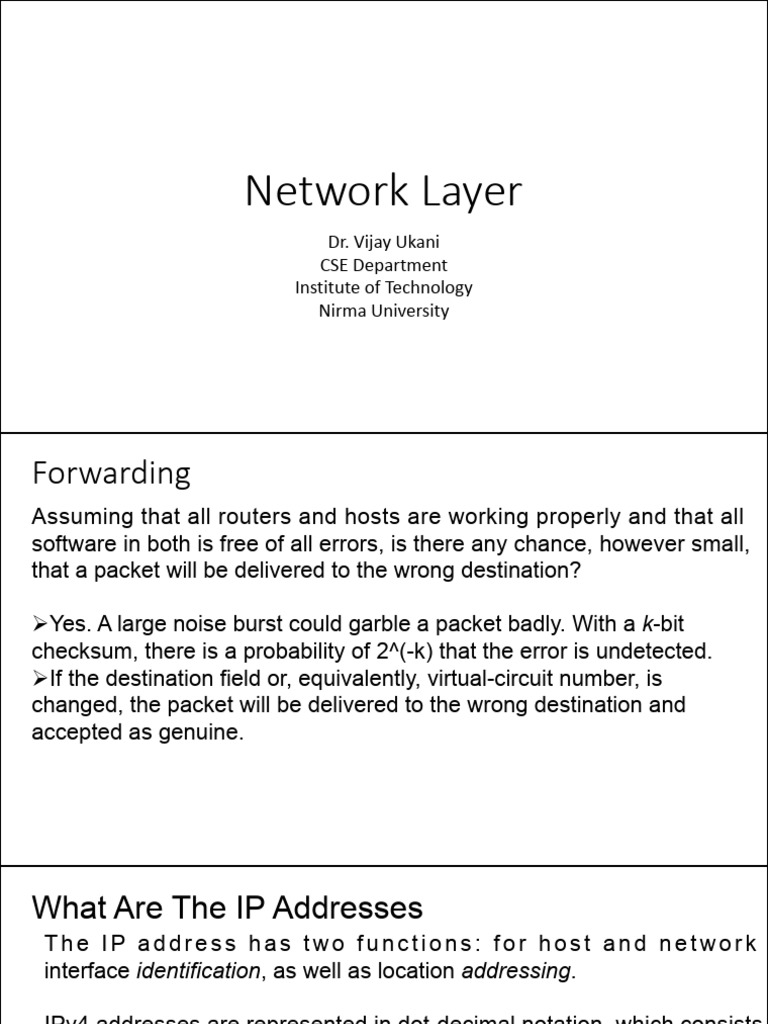CN Numericals Network Layer | PDF | Ip Address | Internet Protocols
