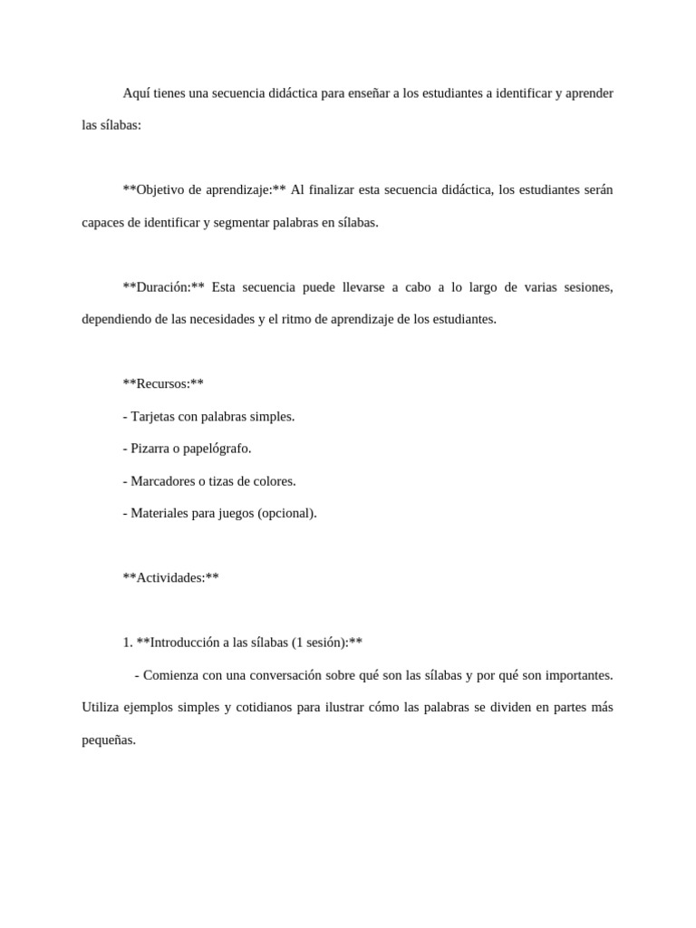 Secuencia - Didáctica - Enseñar - A - Identificar - y - Aprender - Las ...