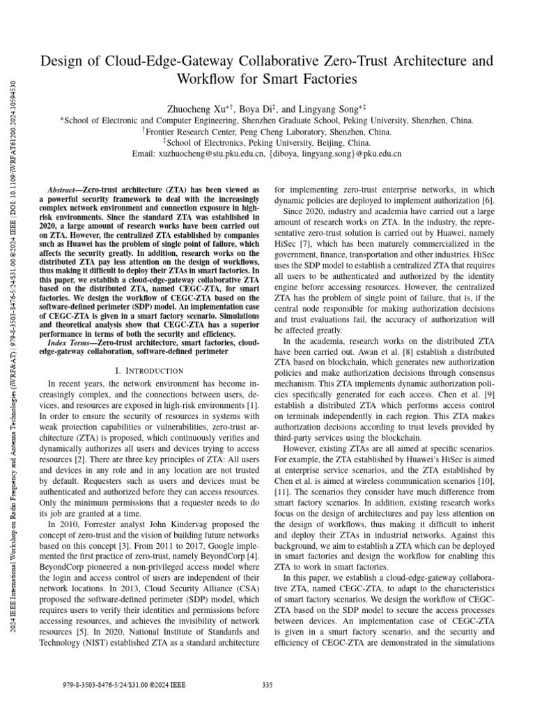 Design of Cloud-Edge-Gateway Collaborative Zero-Trust Architecture and ...