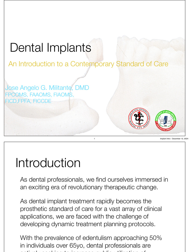 Implant Intro Edit | PDF | Dental Implant | Dentures