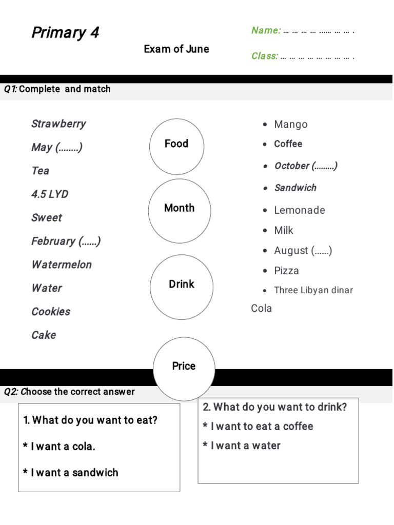 Primary 4 Exam June | PDF