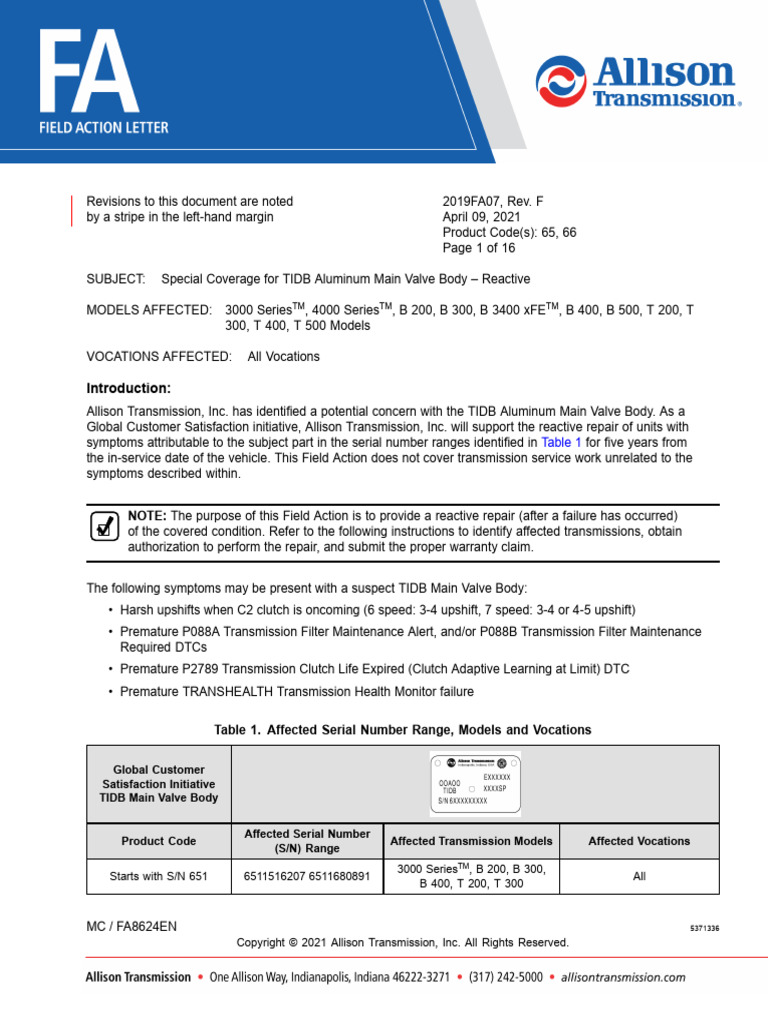 2019FA07, Rev F | PDF