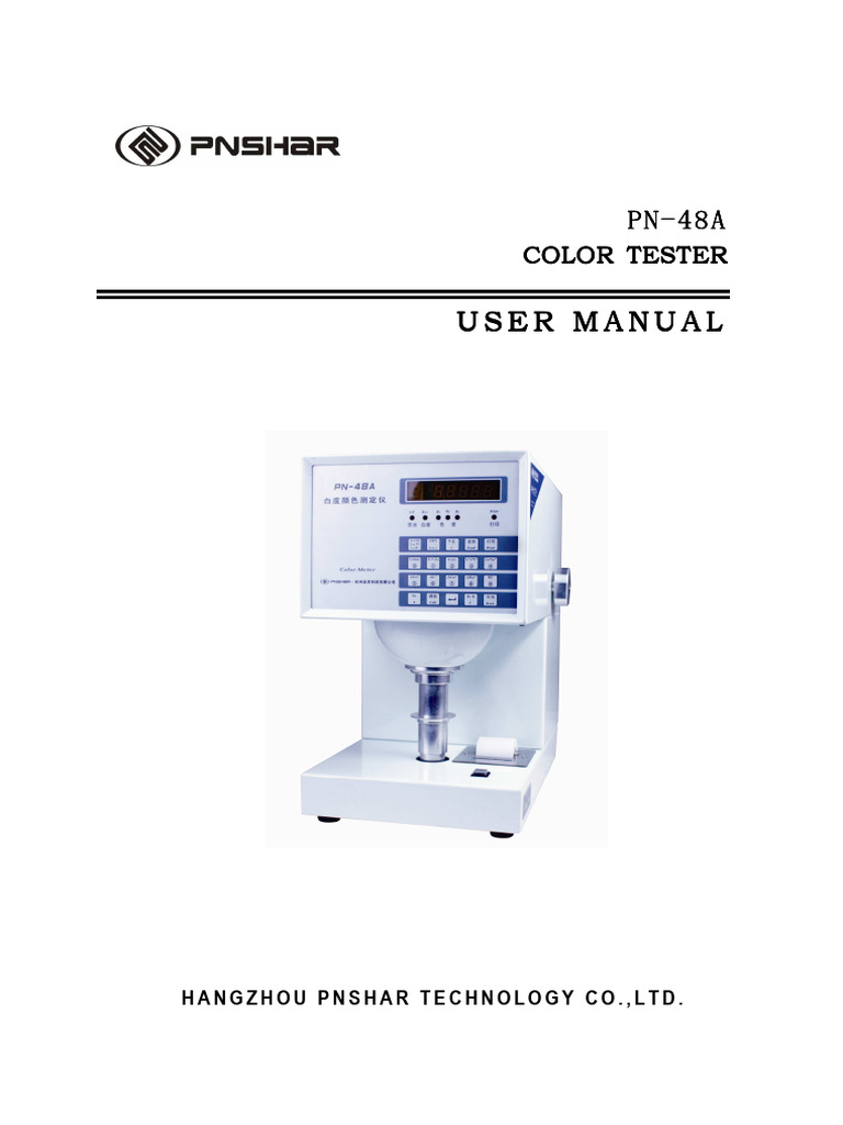 PN-48A Color Tester User Manual | PDF | Color | Pigment