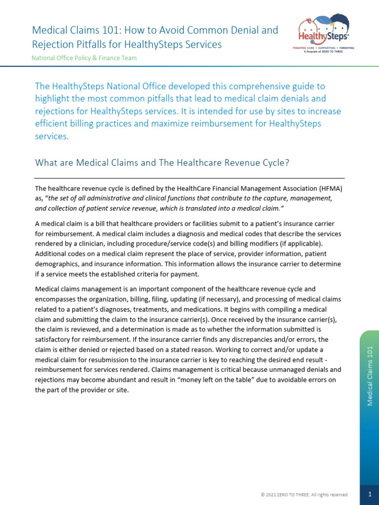 Medical Claims 101 How To Avoid Common Denial and Rejection Pitfalls ...