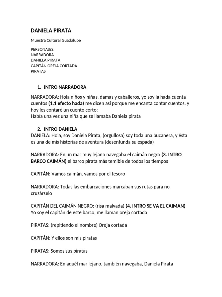 Daniela Pirata Cuento | PDF | Piratería