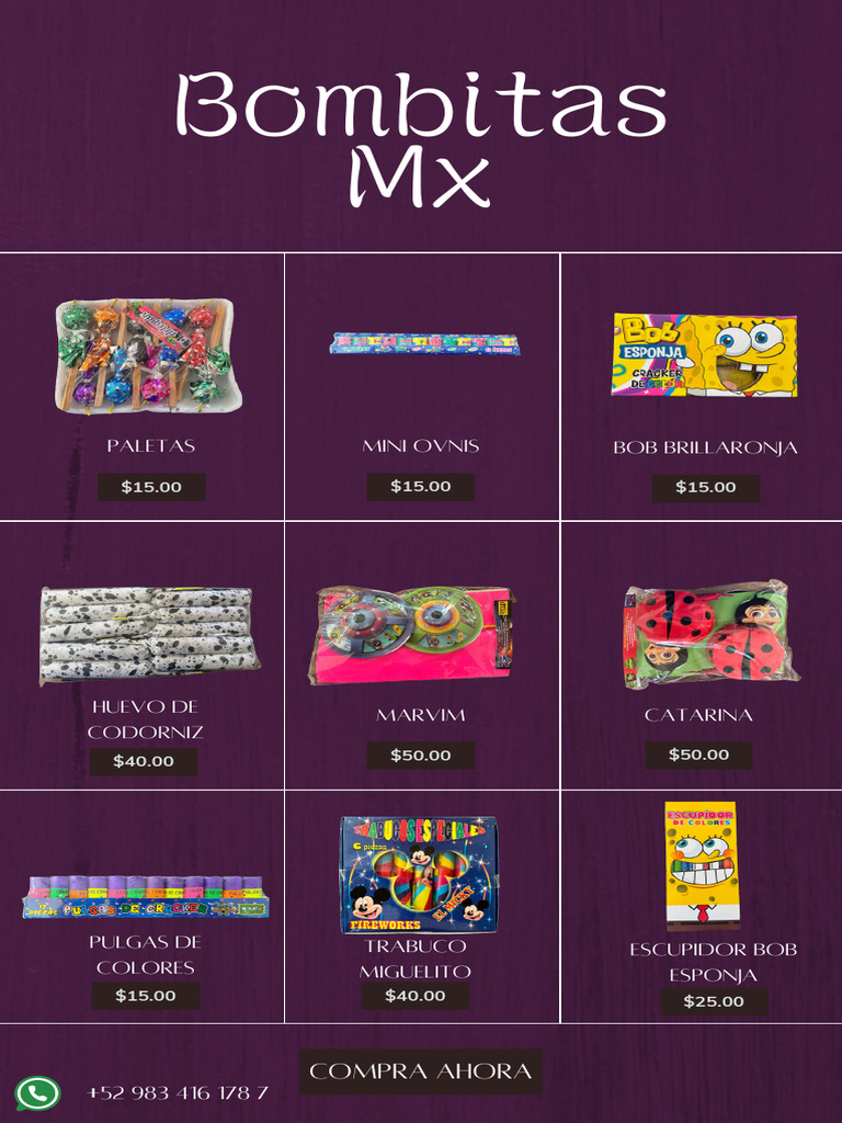 Bombitas: Variedad y Precios en Mx | PDF