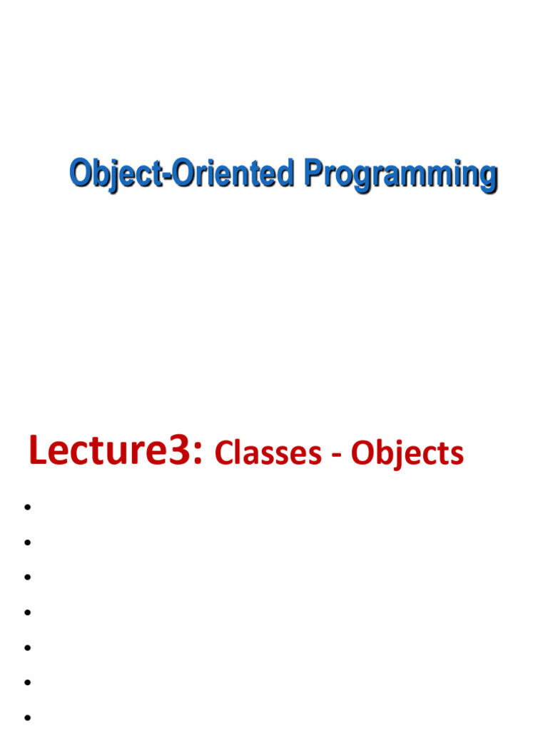 3-Lecture3 | PDF | Class (Computer Programming) | Programming