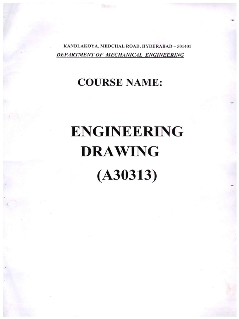 Engineering Drawing Course File r18 | PDF