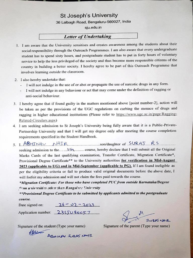 Letter of Undertaking | PDF