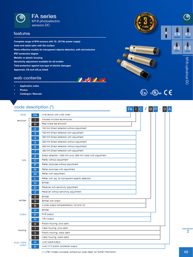 M18 Photoelectric Sensor Overview | PDF | Bipolar Junction Transistor ...
