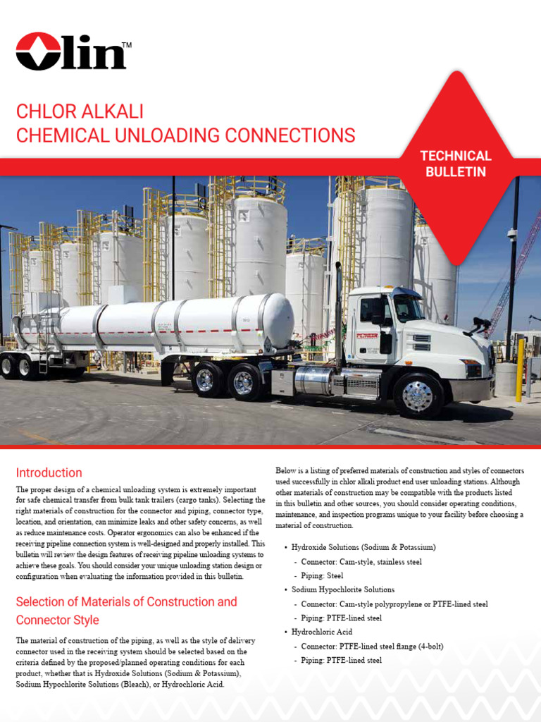 102 00563 0920PI ChemicalUnloadingConnector | PDF | Chlorine | Sodium