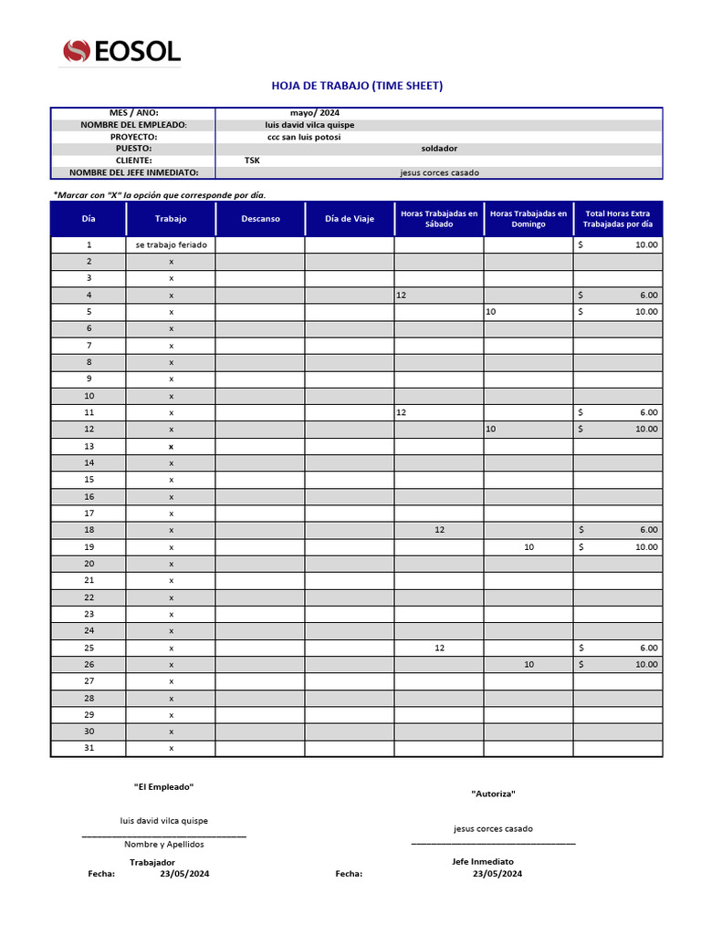 (EPM) Fotmato de Time Sheet 2023-TSK (7) - Fusionado | PDF