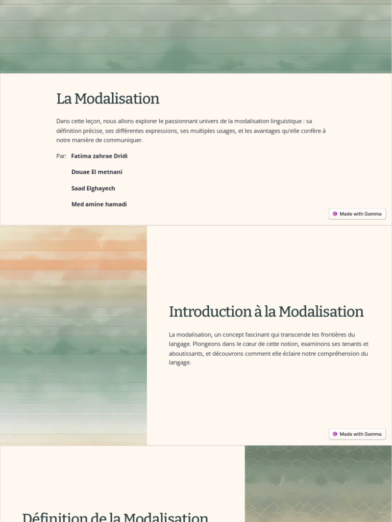 La Modalisation | PDF | Phrase | Linguistique