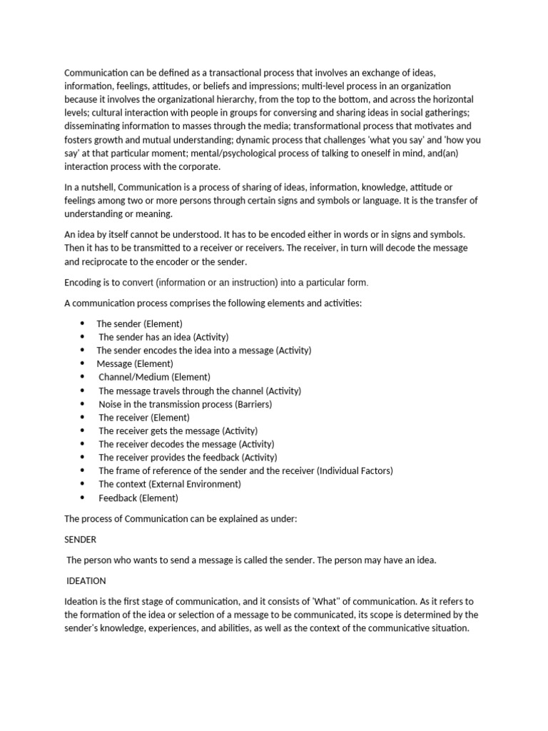 Understanding the Communication Process | PDF | Communication ...