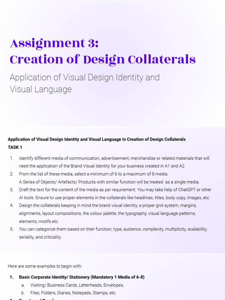Assignment 3 - Creation of Design Collaterals | PDF | Page Layout | Communication Design