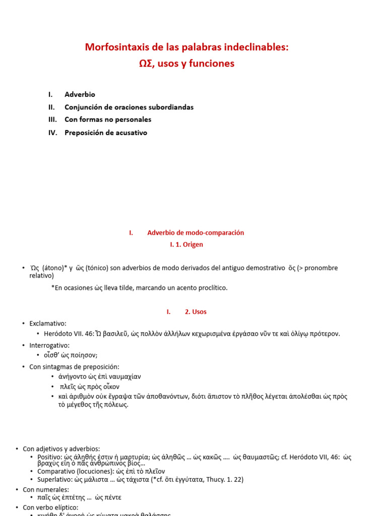 Morfosintaxis de ὡς | PDF