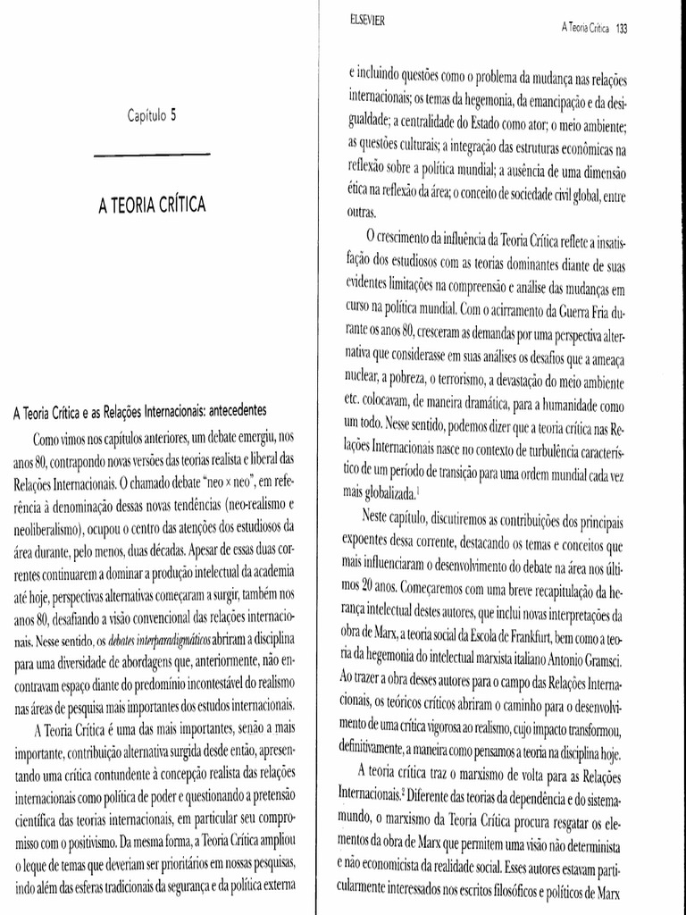 Teoria Crítica nas Relações Internacionais | PDF | Estado | Marxismo
