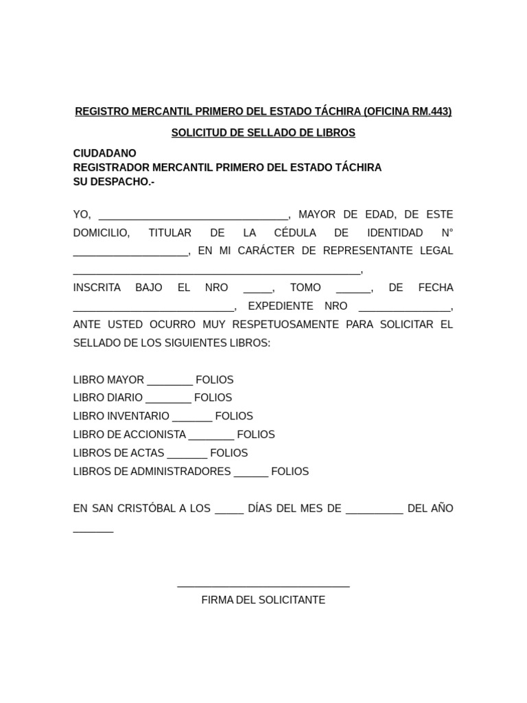 Solicitud de Sellado de Hojas | PDF