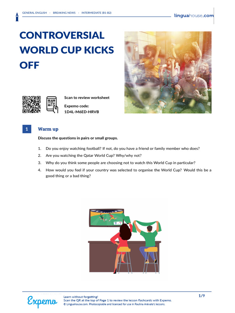 Controversial World Cup Kicks Off British English Student | PDF ...