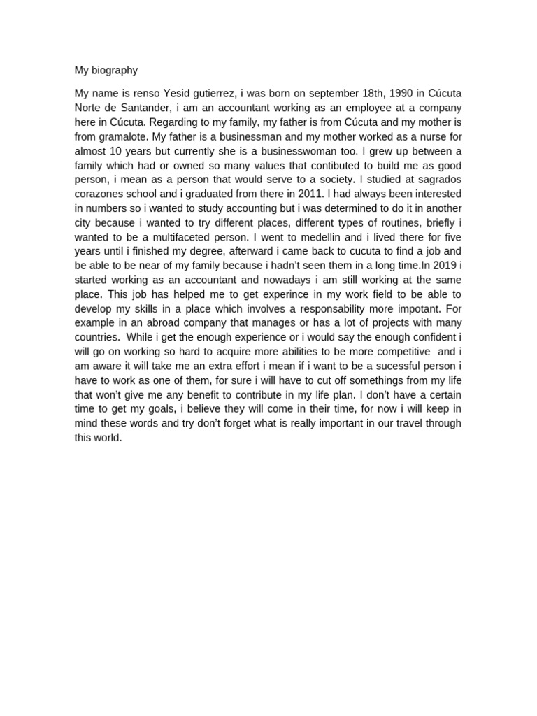 Renso Yesid Gutierrez: My Journey as an Accountant | PDF