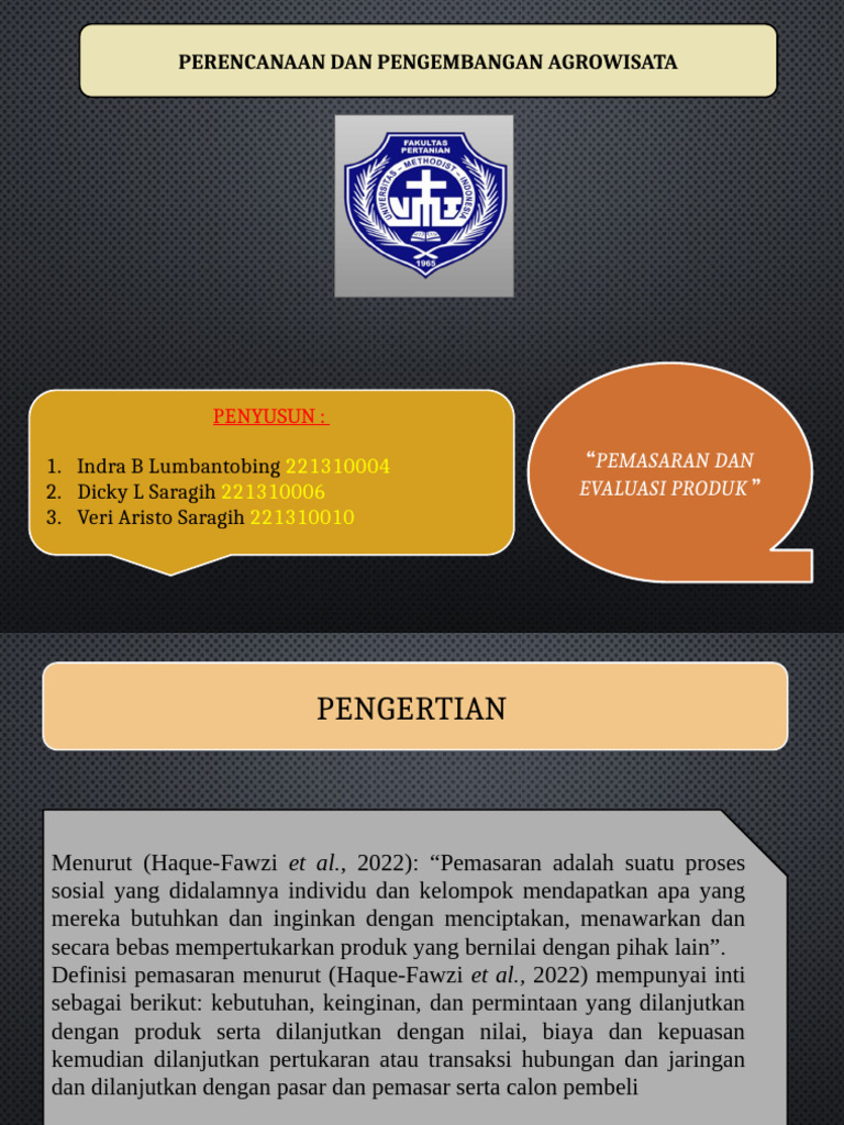 Agrowisata Pemasaran Dan Evaluasi Produk | PDF