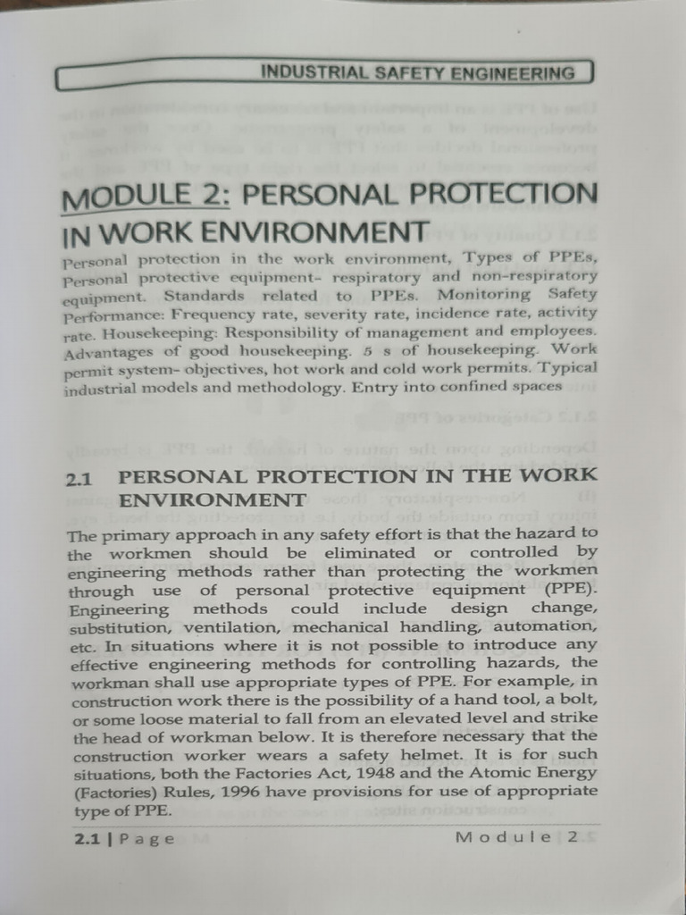 Ise Module 2 | PDF | Personal Protective Equipment | Secondary Sector ...