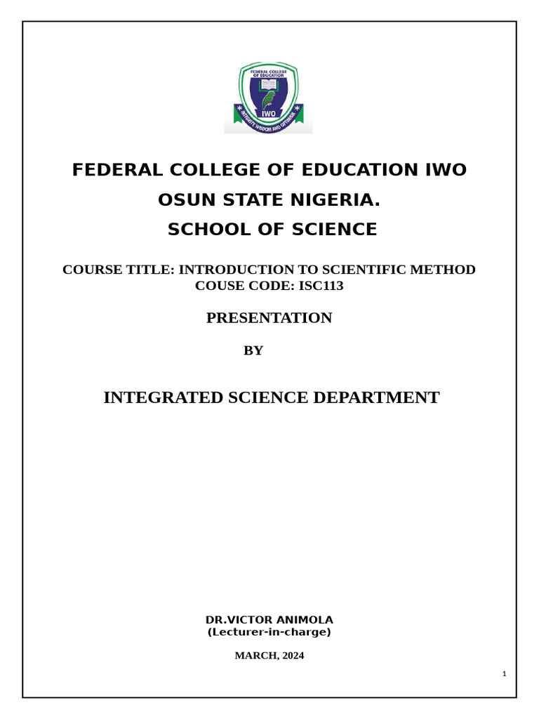 ISC 111 Presentation | PDF