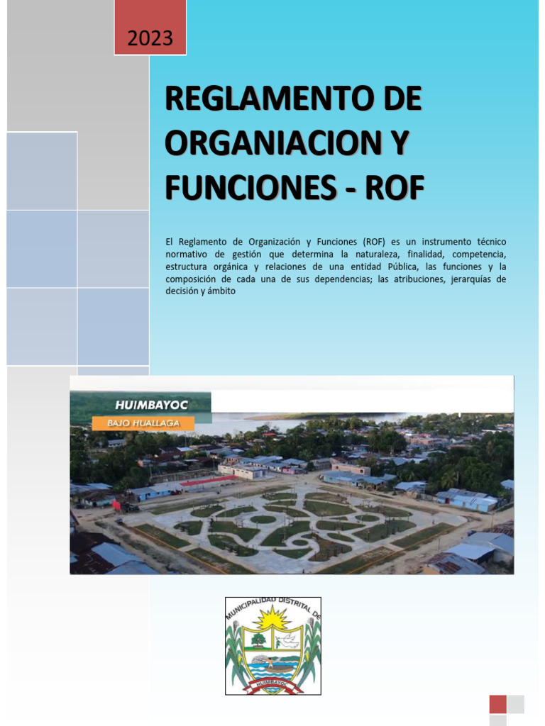 ROF HUIMBAYOC 2023 | PDF | Gobierno local | Alcalde